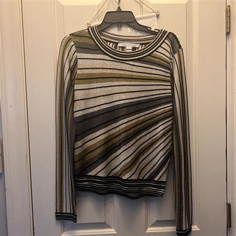 Diane Von Furstenberg Womens Yellow And Black Shirt Depop
