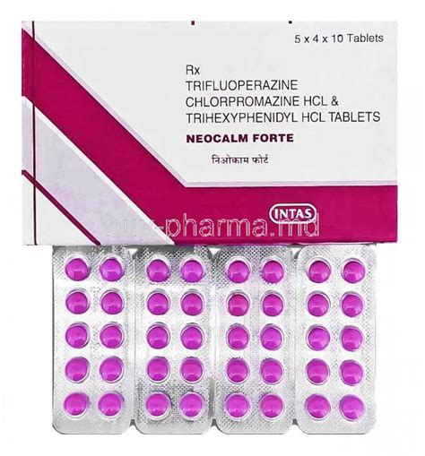 Buy Neocalm Forte Trifluoperazine Chlorpromazine Trihexyphenidyl Online