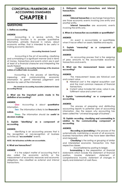 CFAS Conceptual Framework And Accounting Standards CONCEPTUAL FRAMEWORK AND