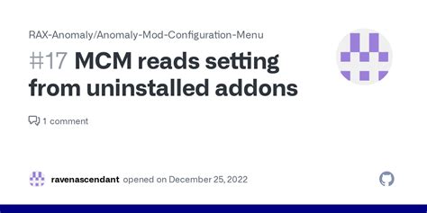 Mcm Reads Setting From Uninstalled Addons · Issue 17 · Rax Anomaly