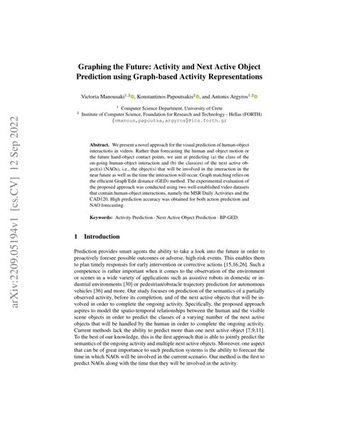 pdf graphing the future activity and next active object prediction