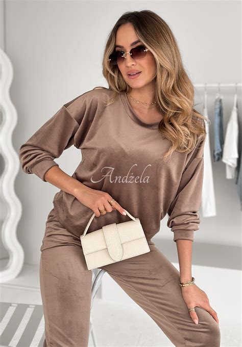 Welurowy Komplet Allesi Mokka Andżela Sklep Online