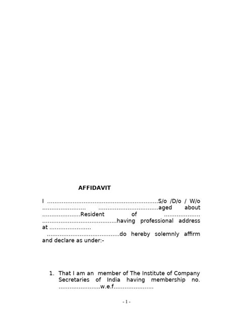 Duplicate Certificate Affidavit Pdf