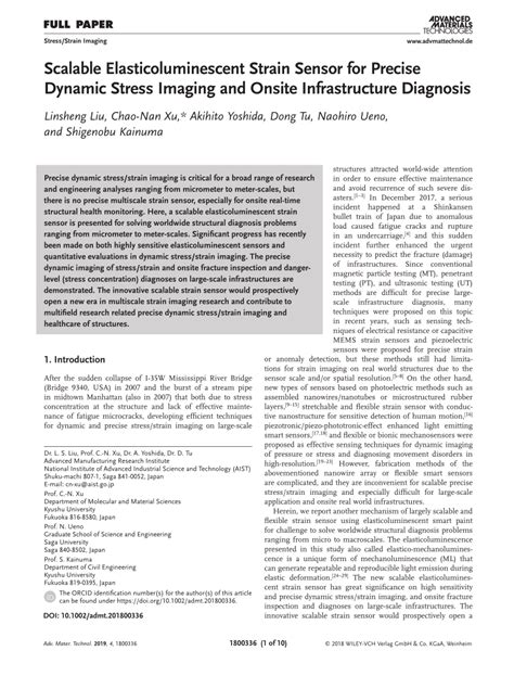 Pdf Scalable Elasticoluminescent Strain Sensor For Precise Dynamic Stress Imaging And Onsite