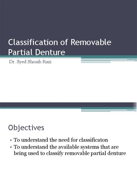 Classification Of Removable Partial Denture Pdf Dentures Face