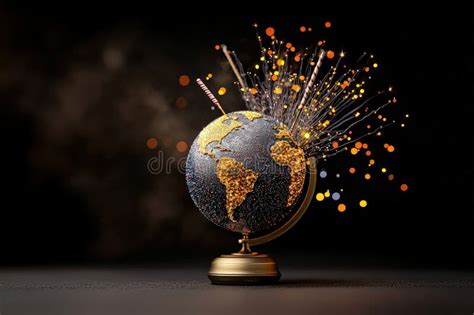 A Stunning Globe Design With Vibrant Colors And Dynamic Sparks