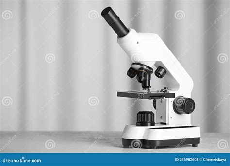 Modern Microscope On Table Indoors Space For Text Stock Image Image Of Analyzing Medicine