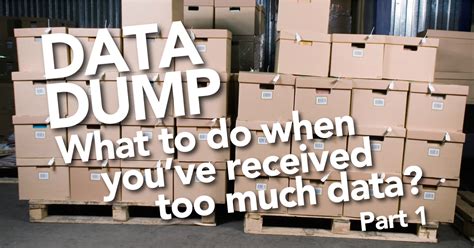The Data Dump What To Do When Youve Received Too Much Data Part 1