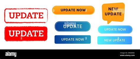 Update Stamp Sticker Speech Bubble And Button Upgrade Version System Technology Information