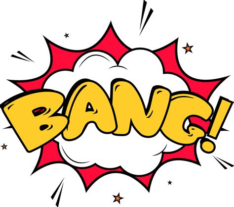 Bang Comic Explosion With Yellow And Red Colors Explosion Text Comic Bubble With Clouds Text