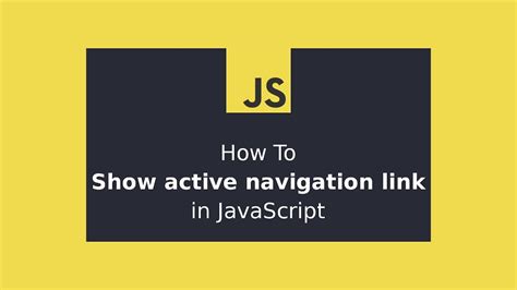 How To Show Active Navigation Link In Javascript Youtube