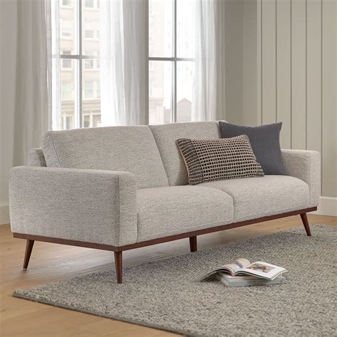 Rhett 84 Sofa Pepper Ivory In 2025 Mid Century Modern Living Room
