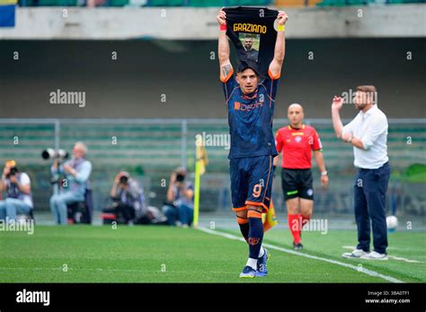 Verona Italy 11th May 2025 Nikola Krstovic Of Us Lecce Celebrates