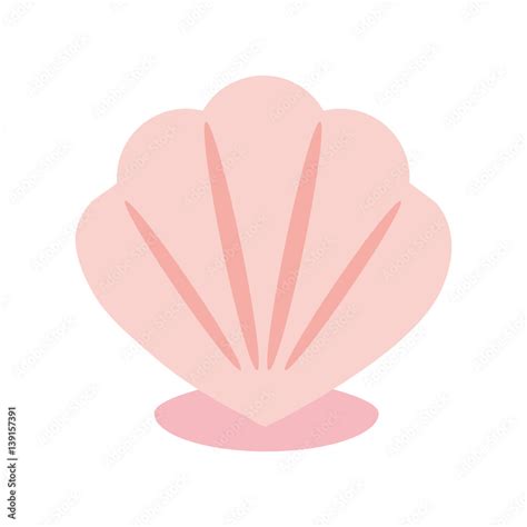 Pink Shell Icon Over White Background Colorful Design Vector Illustration Stock Vector Adobe