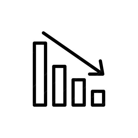Chart Arrow Down Icon Set Decline Downward Chart Vector Symbol