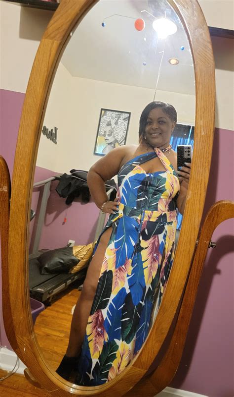 Blue Fashion Sexy Plus Size Print Backless Slit Halter Sleeveless Dress