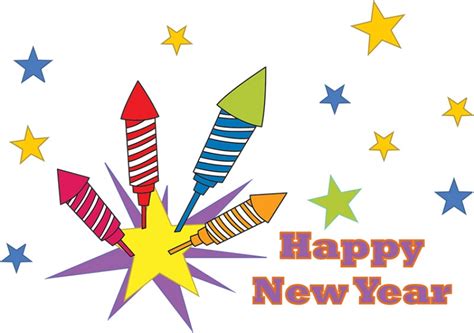 Happy New Years Fireworks Clip Art