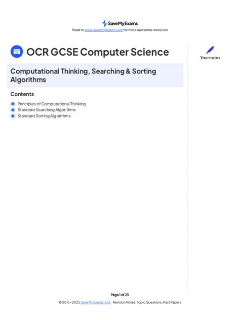 Computational Thinking Notes Pdf Thought Algorithms And Data