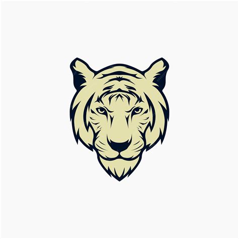 호랑이 머리 마스코트 로고 터 일러스트레이션 프리미엄 벡터