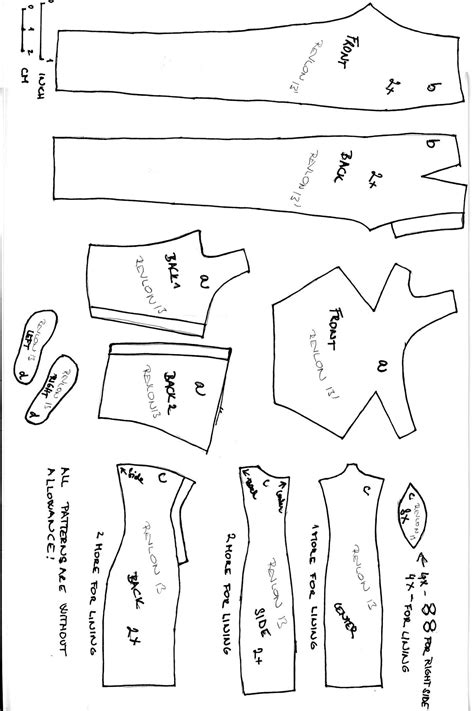 Template Beginner Printable Barbie Clothes Patterns