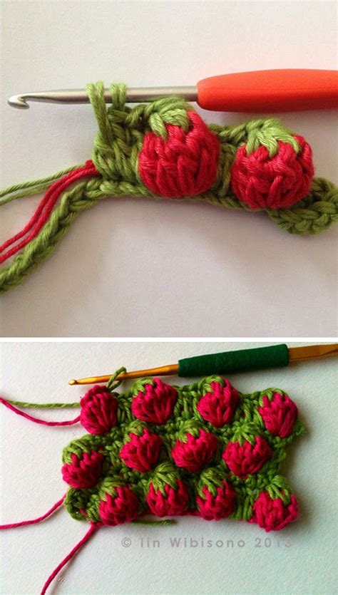 How To Easy Crochet Strawberry Stitch Crochetbeja