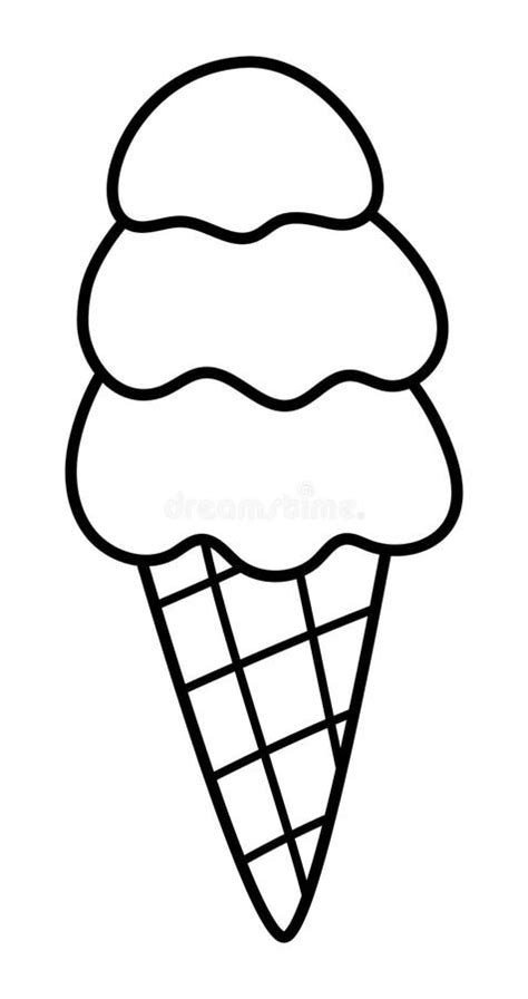 Ice Cream Cone Clipart Black White Stock Illustrations 340 Ice Cream