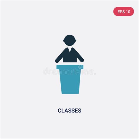 Two Color Classes Vector Icon From People Concept Isolated Blue