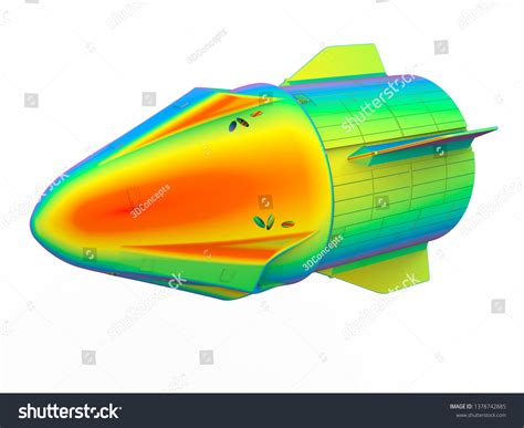 3d rendering space capsule finite element stock illustration 1378742885