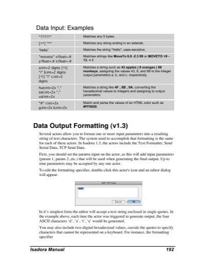 Data Input Examples