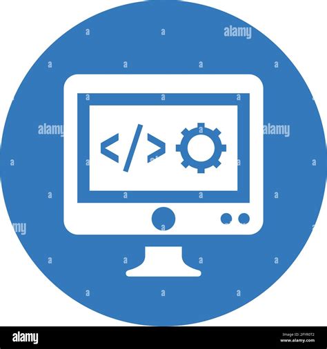 Custom Coding Developer Programming Icon Is Isolated On White Background Simple Vector