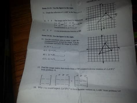Solved Use The Figure To The Right Graph The Reflection Of Chegg