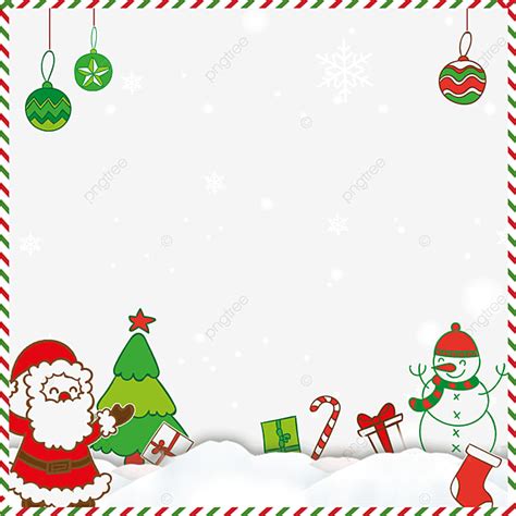 รูปเส้นขอบกรอบคริสต์มาสพร้อมองค์ประกอบการ์ตูน Png ภาพตัดปะชายแดน การ์ตูนคริสต์มาส สติ๊กเกอร์