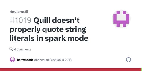 quill doesn t properly quote string literals in spark mode · issue 1019 · zio zio quill · github