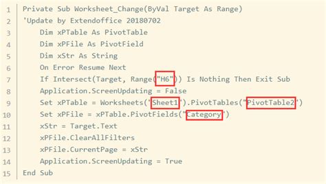 How To Link Pivot Table Filter To A Certain Cell In Excel