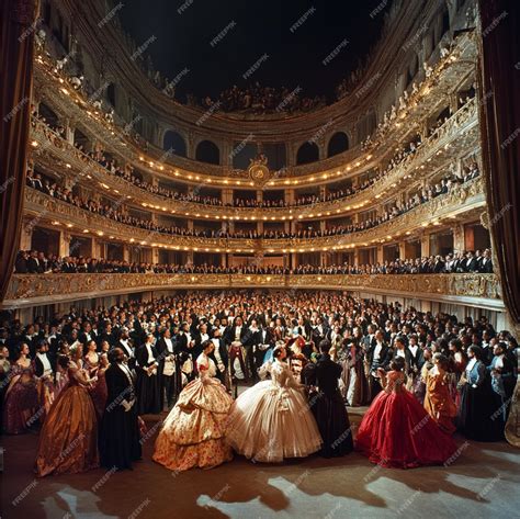 An Opera Performance At La Scala In Milan With A Grand Stage And Elegant Costumes Premium Ai