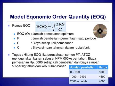 Ppt Model Eqonomic Order Quantity Eoq Powerpoint Presentation Free Download Id 6354554