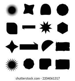 Silhouette Isolated Random Shapes Empty Sticker Stock Vector Royalty
