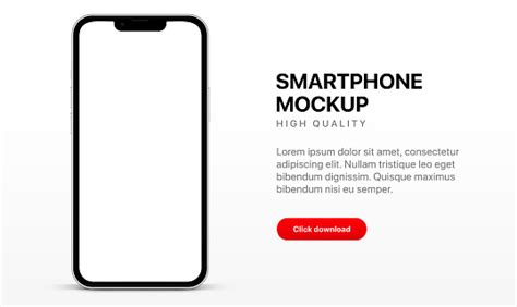 투명 스크린으로 격리된 사실적인 스마트폰 모형 스마트 폰 모형 컬렉션 장치 전면 보기 흰색 배경에 그림자가있는 3d 휴대 전화 사실적이고 평평하며 선 스타일 Brand