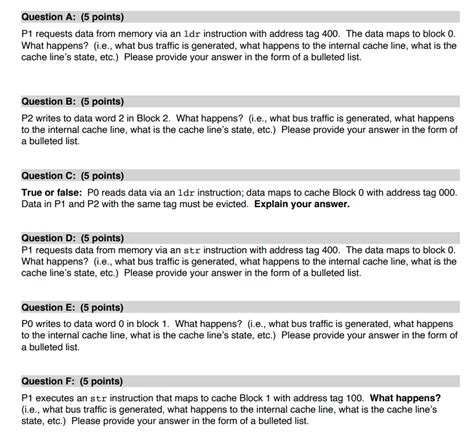 Consider The Multiprocessor Cache State Shown In The Chegg Com