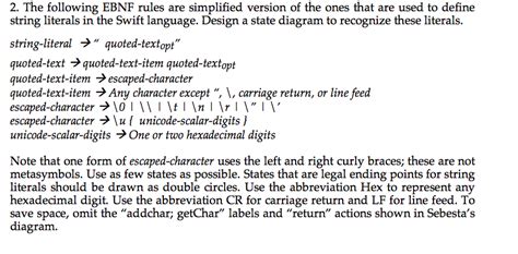 2 The Following Ebnf Rules Are Simplified Version Of