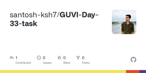 Github Santosh Ksh7guvi Day 33 Task