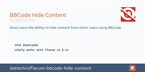 Bbcode Hide Content By Datlechin Flarum