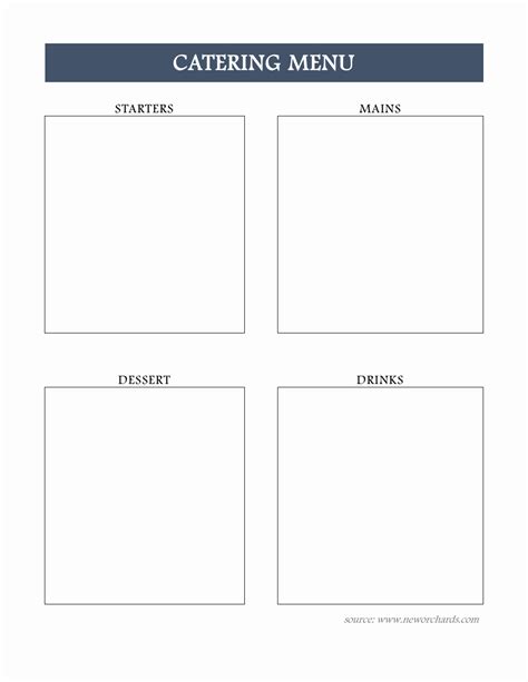 Free Catering Menu Templates Pdf Word Excel