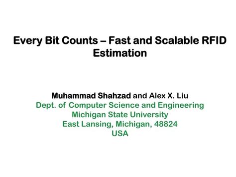 Ppt Every Bit Counts Fast And Scalable Rfid Estimation Powerpoint