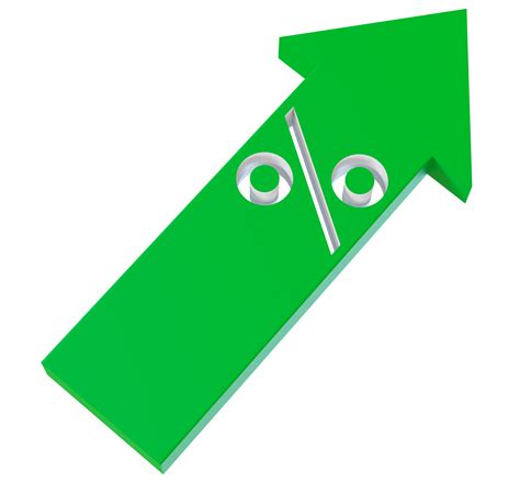 Green Upward Arrow With Percentage Symbol Perfect For Visuals Related
