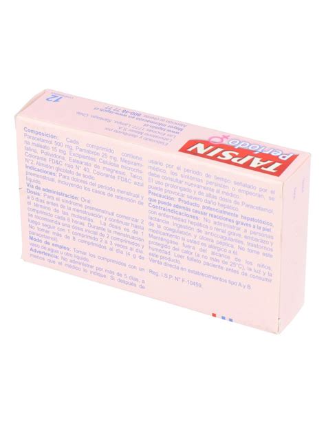 Tapsin Periodo 12 Comprimidos Maver