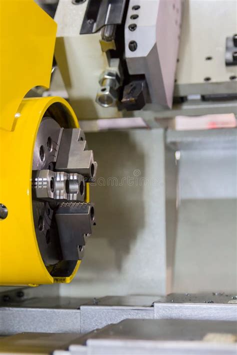 CNC Turning Machine Stock Image Image Of Metal Industrial 124422883