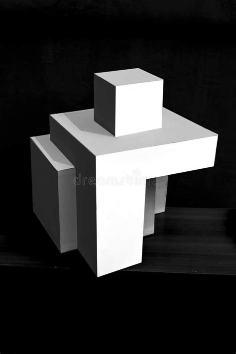Composition Of White Cubes On Black Background Stock Image Image Of