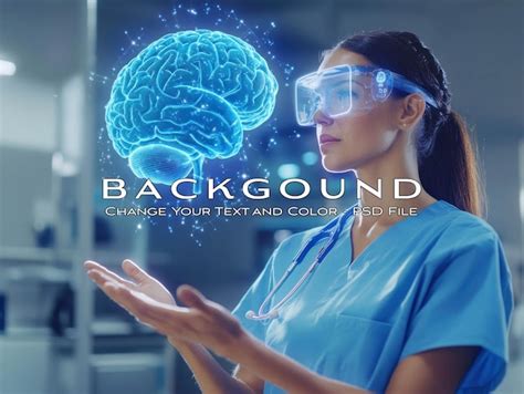 Healthcare Professional With Brain Visualization Premium Ai Generated Psd