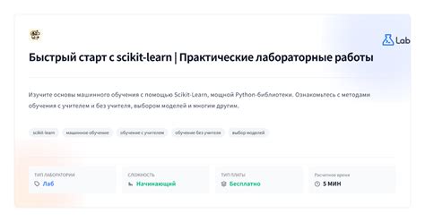Быстрый старт с Scikit Learn освоение основ машинного обучения Labex